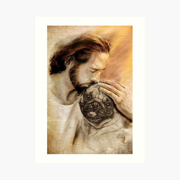 "Jesus Wit Pug Dog - Pug Dog Lover" Art Print for Sale by hippololocc ...