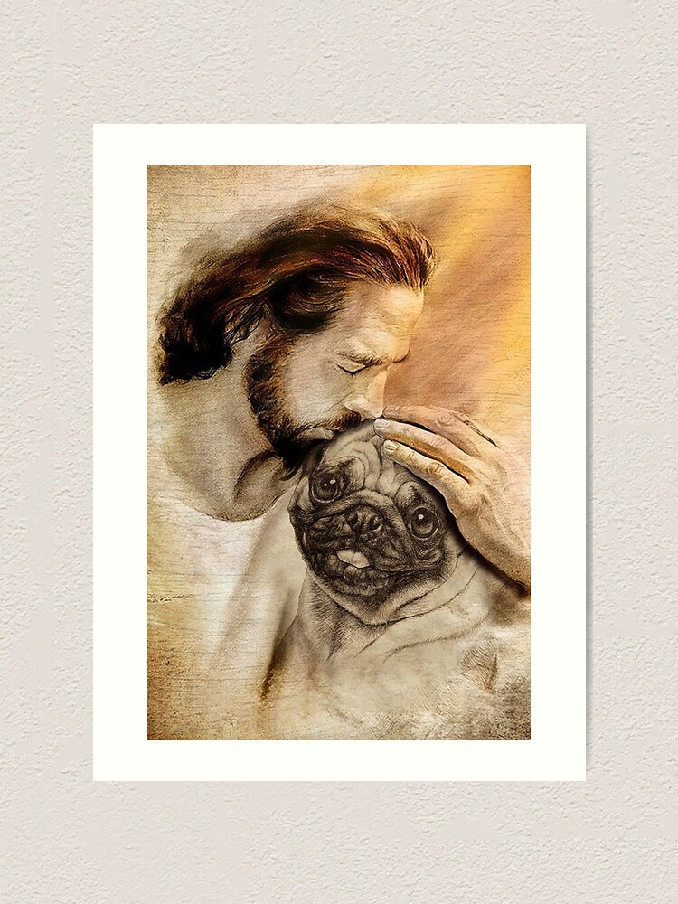 "Jesus Wit Pug Dog - Pug Dog Lover" Art Print for Sale by hippololocc ...