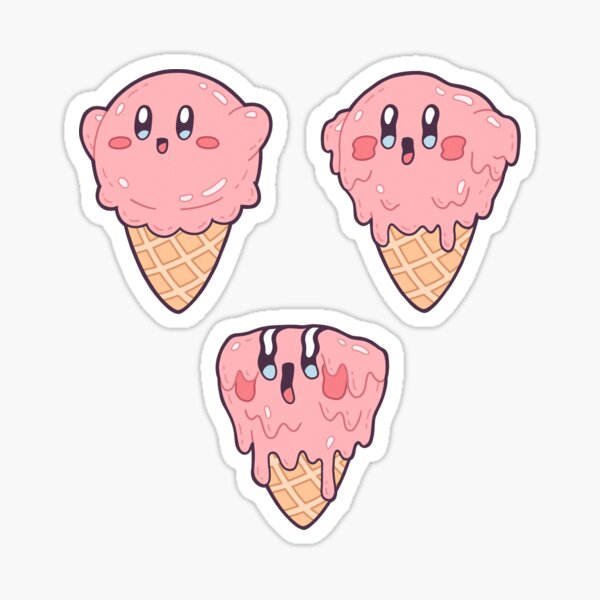 "Pink Ice Cream (3 piece) ─" Sticker for Sale by createdbyjz | Redbubble