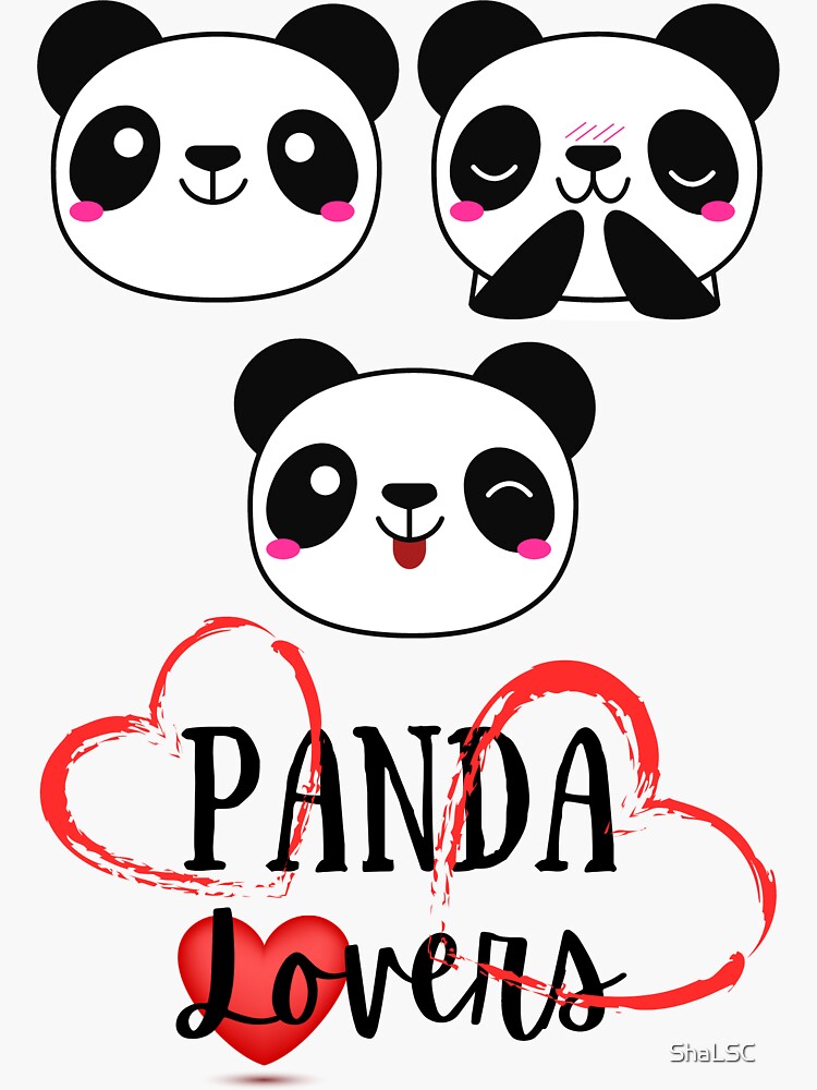 "PANDA Lovers" Sticker for Sale by ShaLSC | Redbubble
