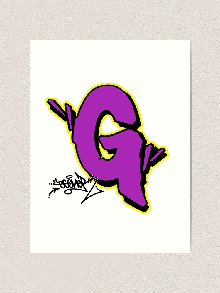 " Purple LETTER G BY ESONE URBAN GRAFFITI STREET STYLE " Art Print for ...