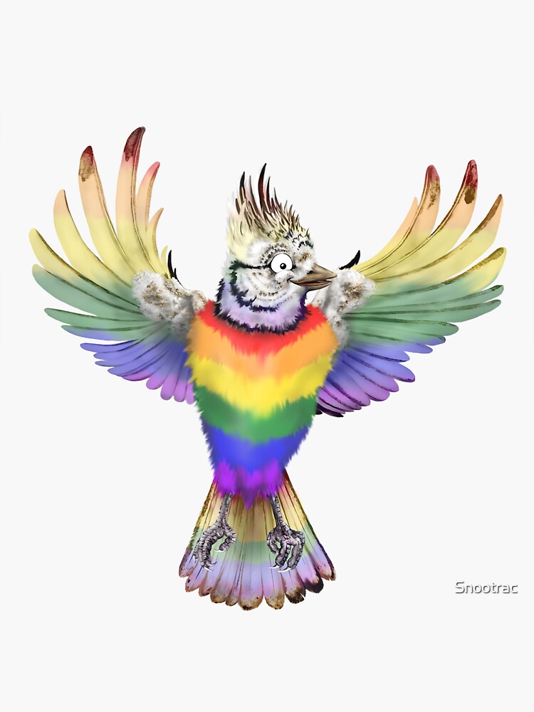 "LGBTQ Pride 6 Colour Flag | Cartoon Bird " Sticker for Sale by ...