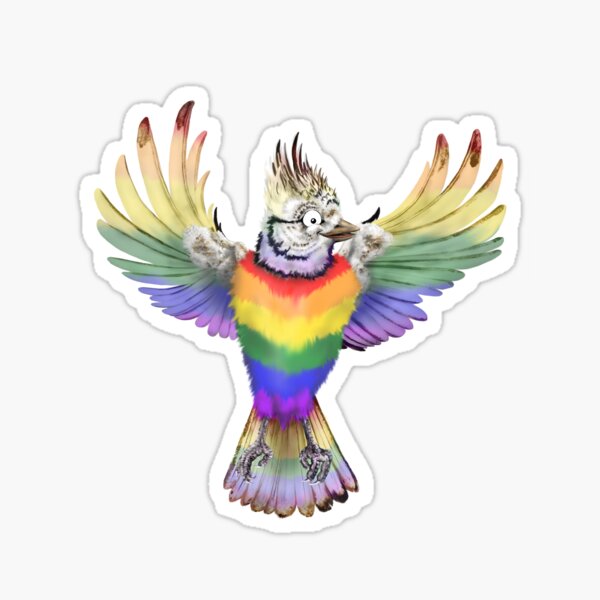 "LGBTQ Pride 6 Colour Flag | Cartoon Bird " Sticker for Sale by ...