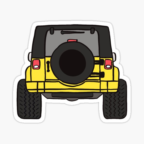 "Yellow Jeep" Sticker for Sale by madssticker | Redbubble