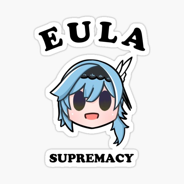 "Genshin impact Eula supremacy typography" Sticker by Morcawork | Redbubble