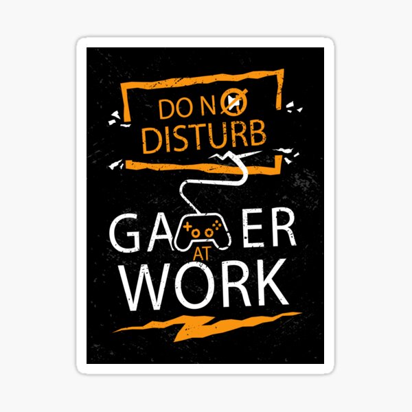 "GAMER AT WORK" Sticker for Sale by turbineur | Redbubble
