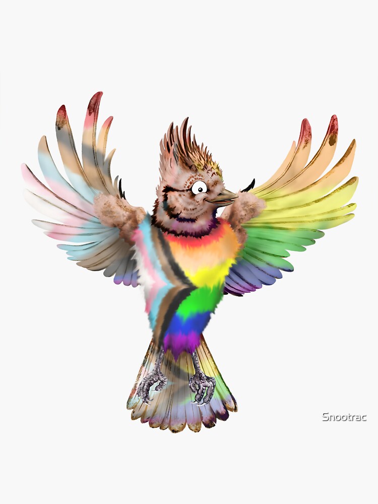 "^ LGBTQ Modern Pride Flag | Cartoon Bird " Sticker for Sale by ...