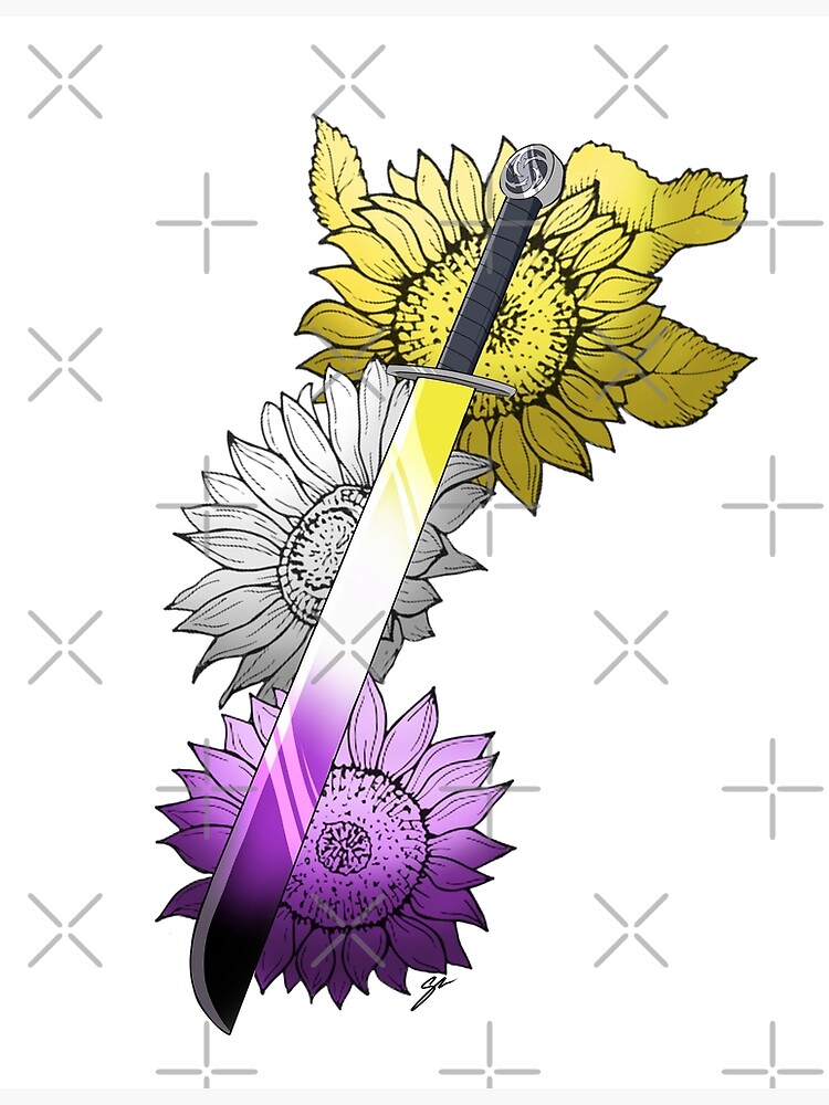 "Non Binary Sword" Art Print for Sale by Beandoodz | Redbubble