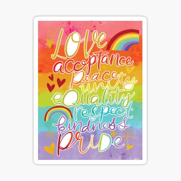 "Pride Love: Pride Words" Sticker by CynthiaFxo | Redbubble
