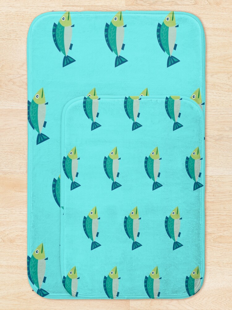 "Fish Art" Bath Mat by HanaFly | Redbubble