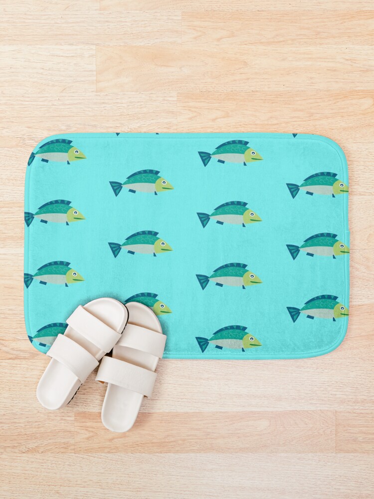 "Fish Art" Bath Mat by HanaFly | Redbubble