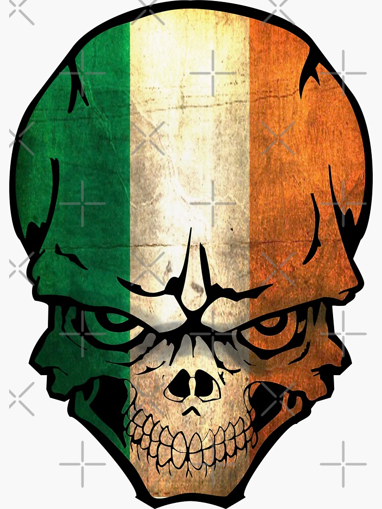 "Irish Flag Skull Style" Sticker for Sale by A-Dube-Thought | Redbubble