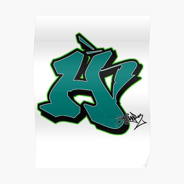 Póster «LETRA H VERDE DE ESONE ESTILO URBAN GRAFFITI STREET» de ...