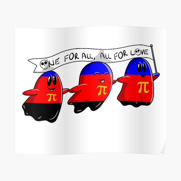 "Polyamorous Pride Flag Ghost" Poster for Sale by Necropenguin | Redbubble