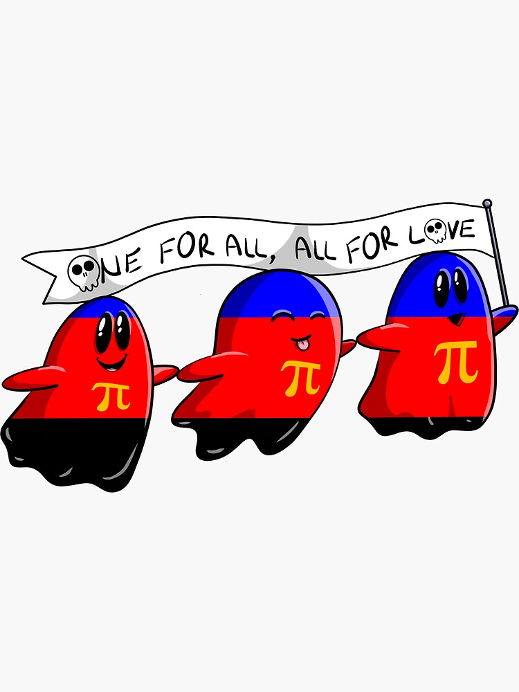 "Polyamorous Pride Flag Ghost" Sticker for Sale by Necropenguin | Redbubble
