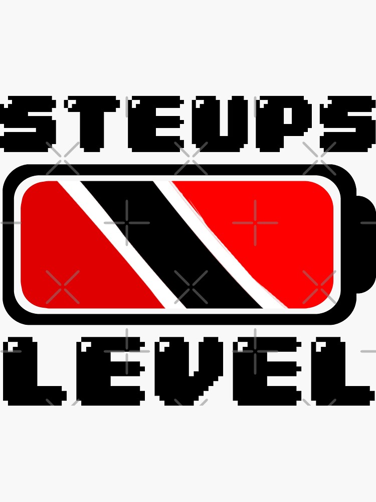 "STEUPS Battery Level Full" Sticker for Sale by trinislang | Redbubble