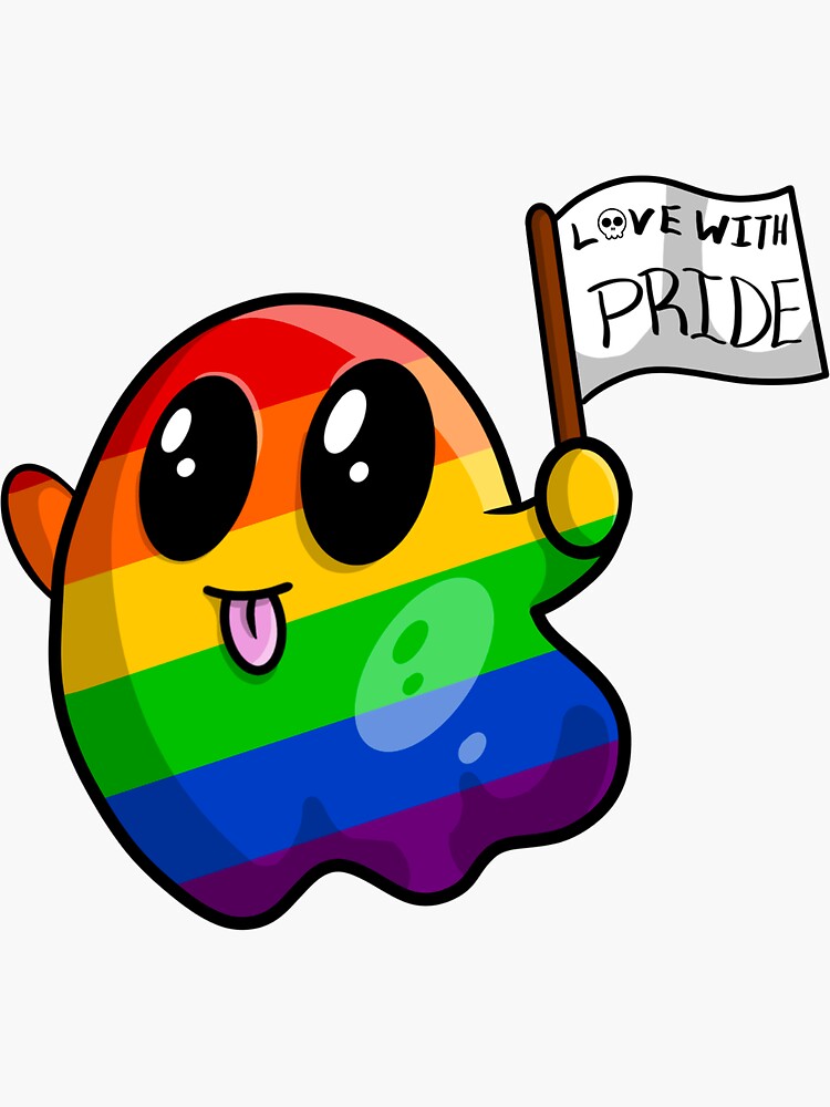 "Rainbow Pride Flag Ghost" Sticker for Sale by Necropenguin | Redbubble