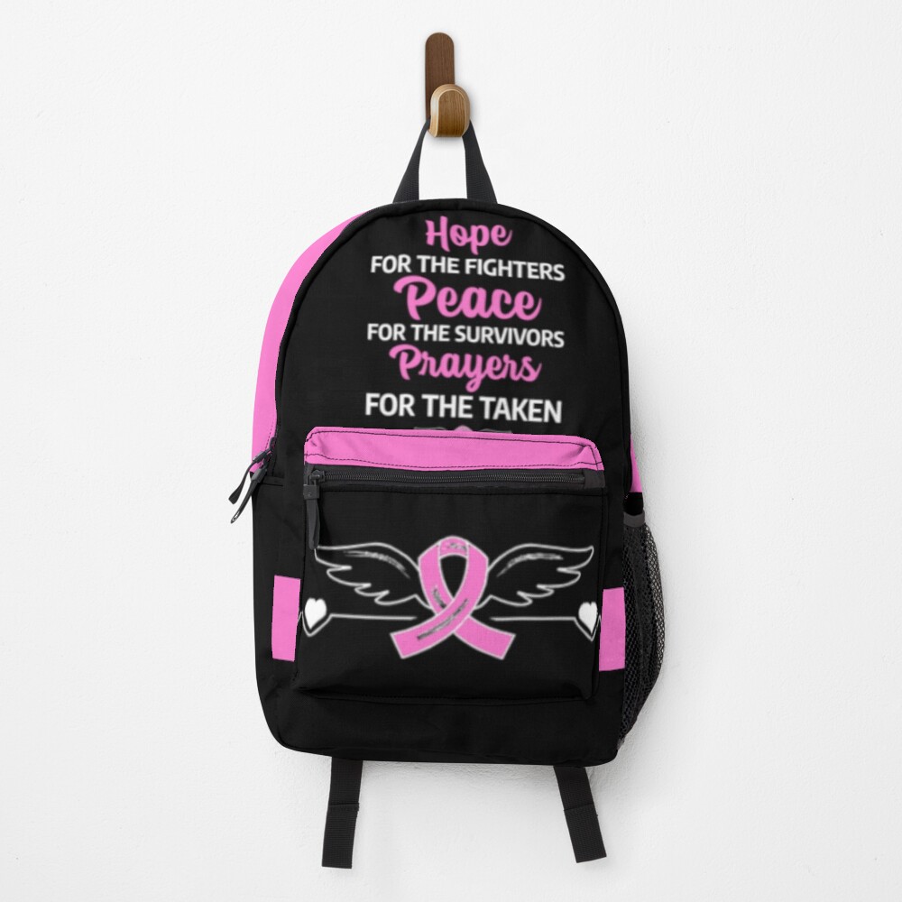 "Hope, Peace, Prayers Breast Cancer Awareness" Backpack for Sale by ...