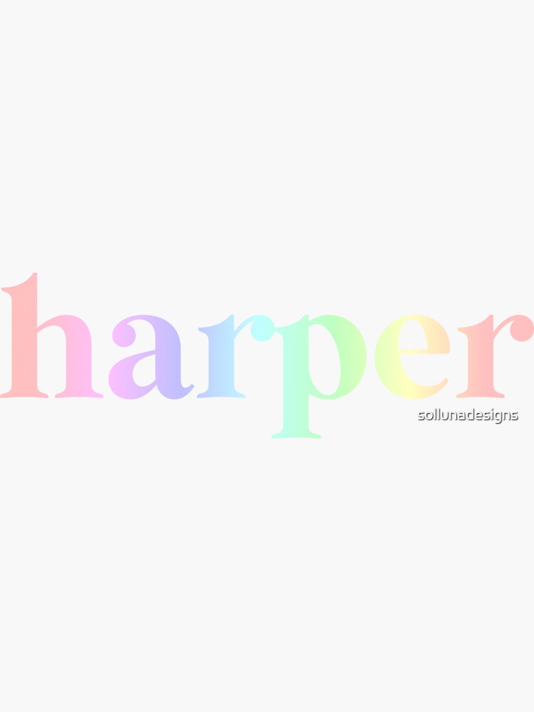 "Pastel Rainbow Harper modern Handwriting" Sticker for Sale by ...