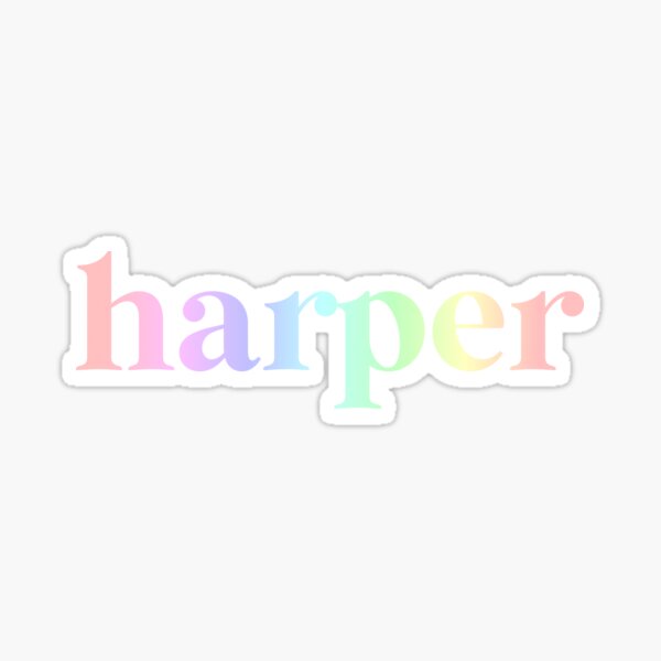 "Pastel Rainbow Harper modern Handwriting" Sticker for Sale by ...