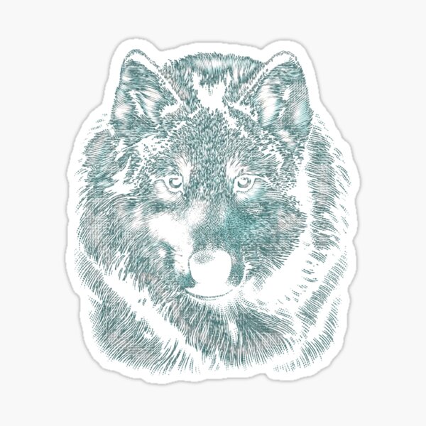 "Wolf Face" Sticker for Sale by HEARTBEATS | Redbubble