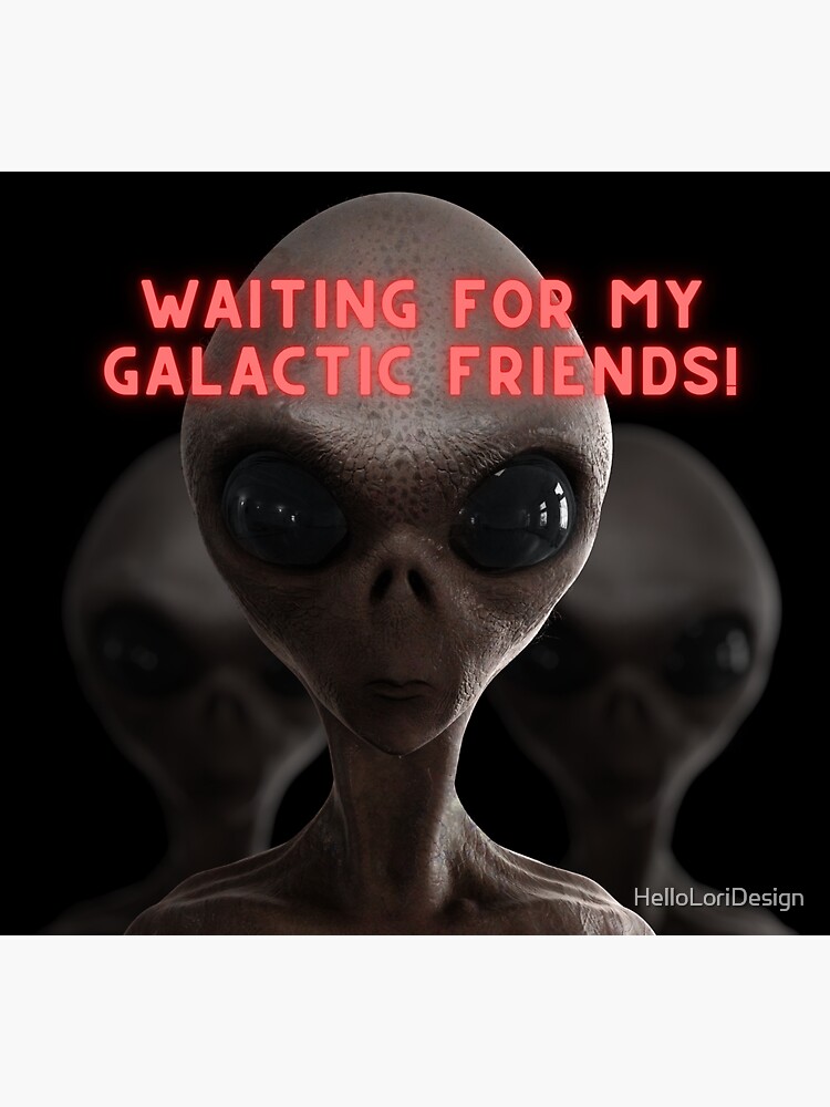 "Waiting for my Galactic Friends!" Sticker by HelloLoriDesign | Redbubble