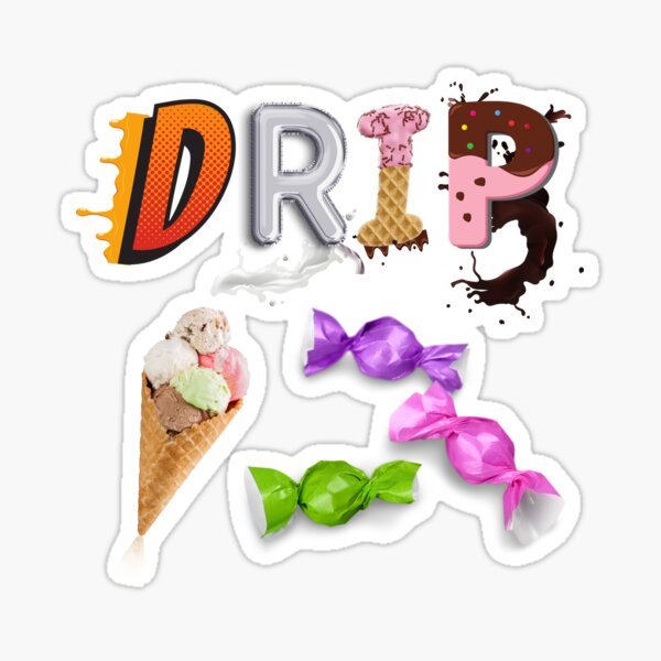 "Candy and Ice Cream Drip Art" Sticker for Sale by Lifetime2Shop ...
