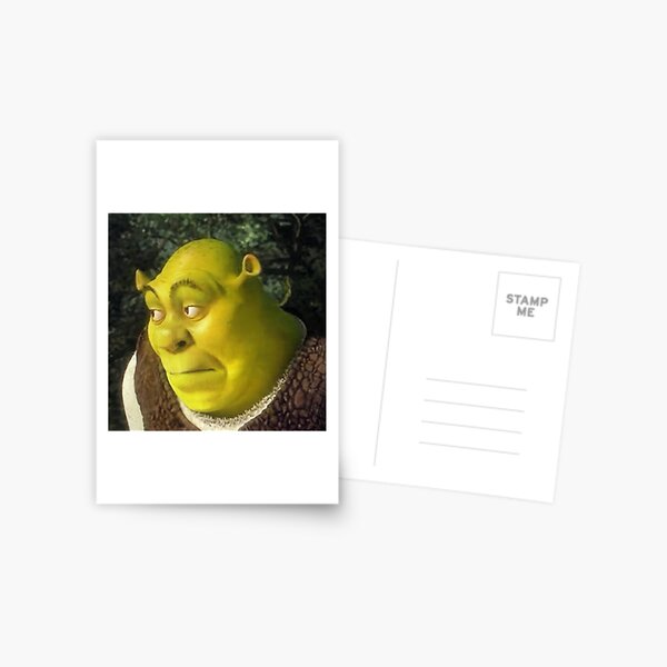 "Shrek Face Meme" Postcard for Sale by mylifeasgaia | Redbubble