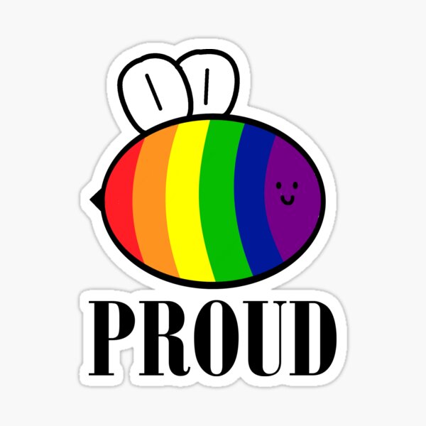 "Bee Proud Rainbow Flag" Sticker for Sale by alrightlilbitty | Redbubble