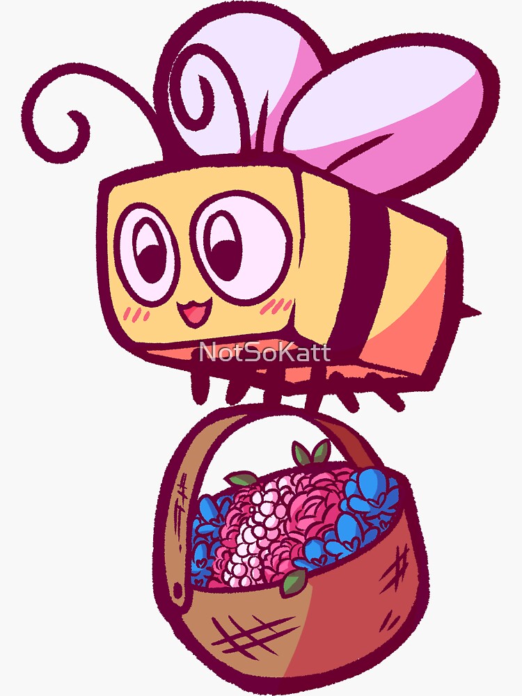 "Trans Minecraft Bee with Flowers" Sticker for Sale by NotSoKatt ...