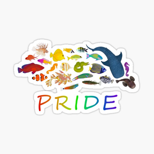 "PRIDE - Fish Rainbow" Sticker by WestCoastWoods | Redbubble