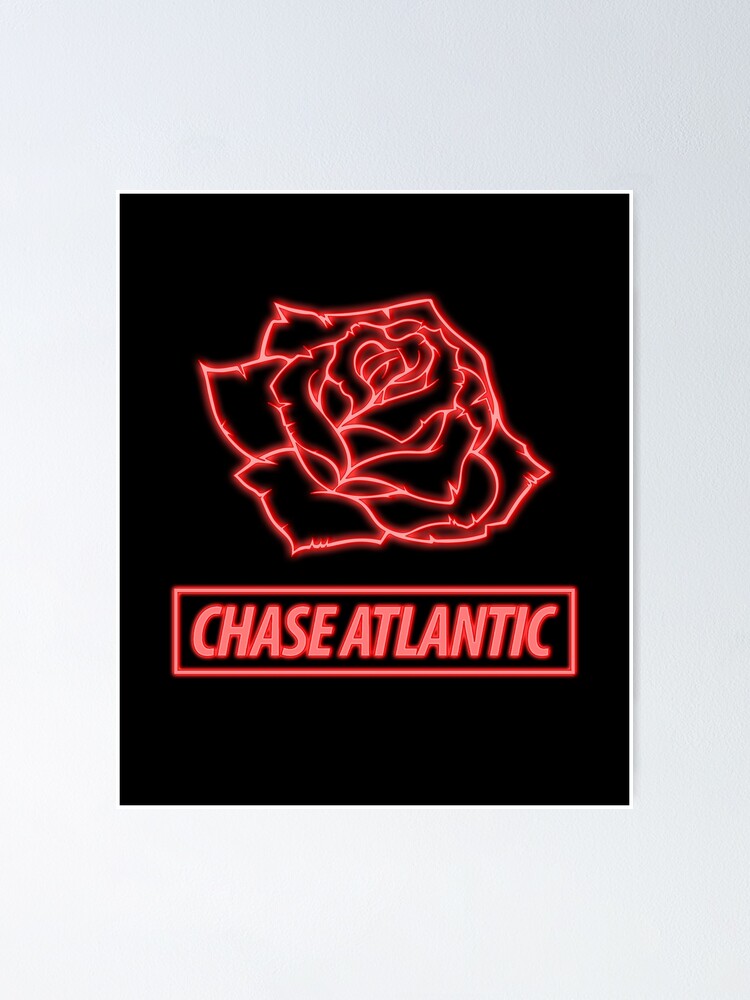 Póster «Chase Atlantic Neon Rose Design Rojo» de Designs-Life | Redbubble