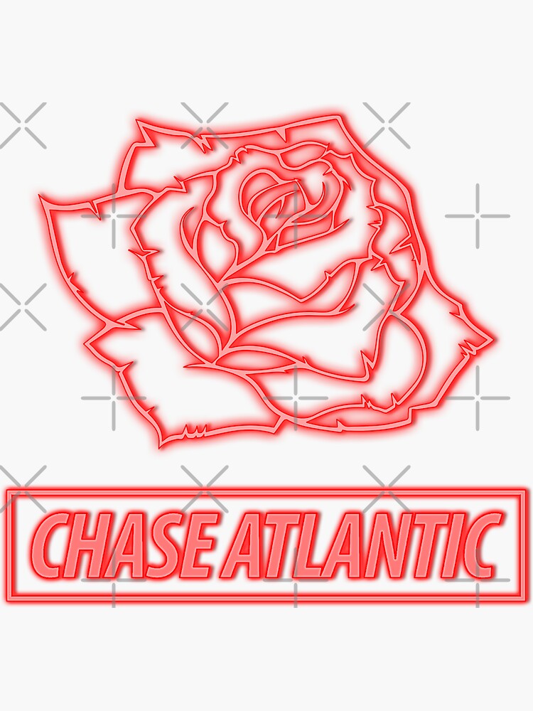 "Chase Atlantic Neon Rose Design Red" Sticker for Sale by Designs-Life ...