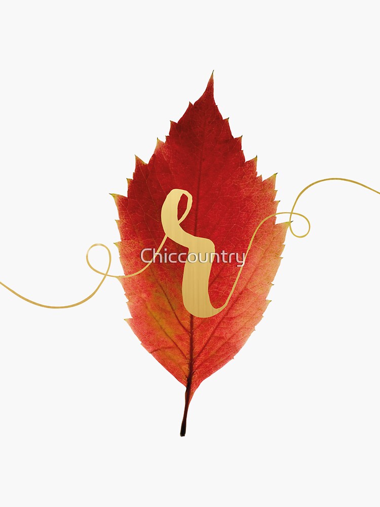 "Autumn/Fall Leaf Initial Monogram R" Sticker for Sale by Chiccountry ...