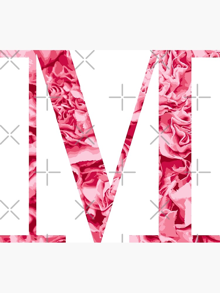 "Letter M - Light Pink Flowers" Poster for Sale by CiaraPrints | Redbubble