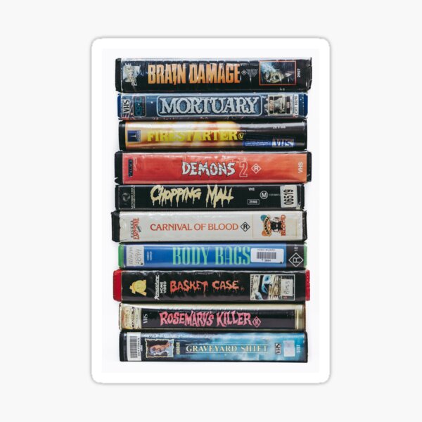 "VHS Horror Retro Video Rentals " Sticker for Sale by Glenn48 | Redbubble