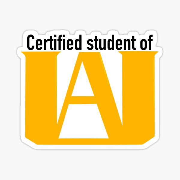 "Certifed Student of UA" Sticker for Sale by brisitadawn | Redbubble