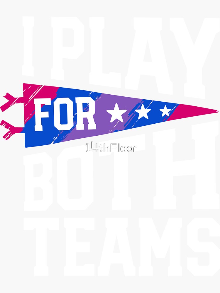 "Play For Both Teams Bi Pride Flag Bisexual Bisexuality LGBT" Sticker ...