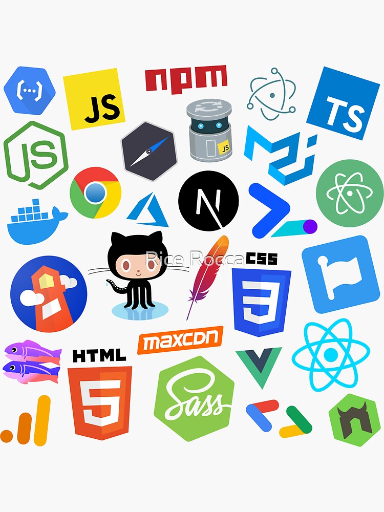 "Web Development Logo Collection" Sticker for Sale by ricerocca | Redbubble