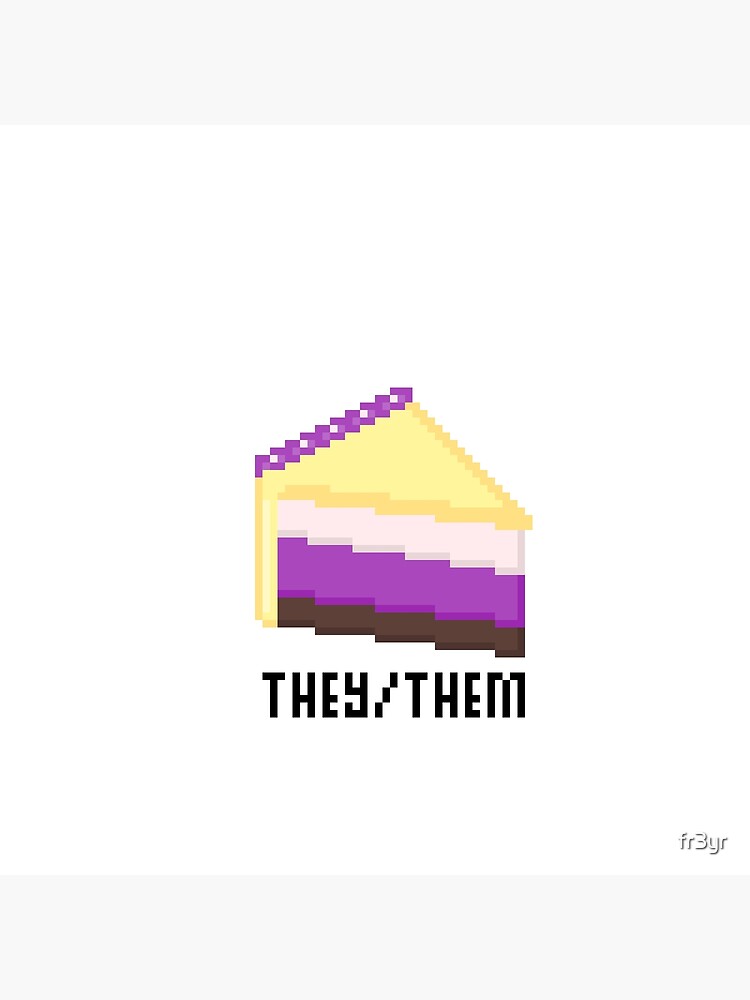 "Pixel Non-Binary Cake | They/Them, Flag" Poster by fr3yr | Redbubble