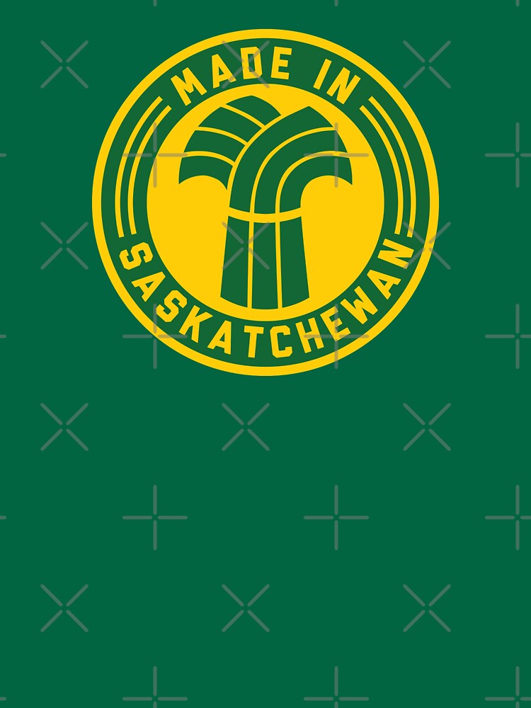 "Made in Saskatchewan Logo (Green & Gold)" T-shirt for Sale by ...