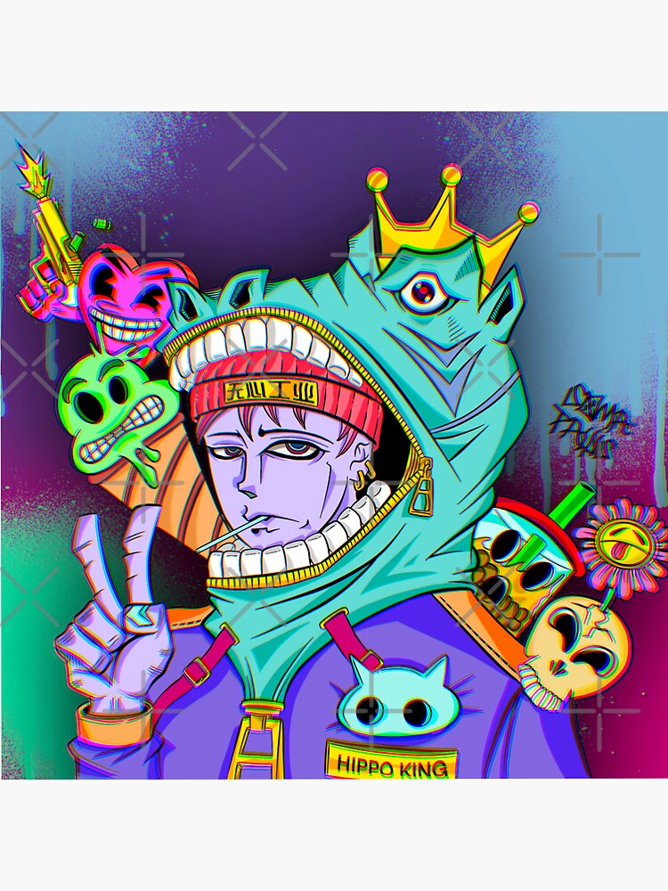 "Hippo King" Sticker for Sale by SomaPaws | Redbubble