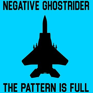 "Top Gun Quote - Negative Ghostrider The Pattern Is Full" Poster for ...
