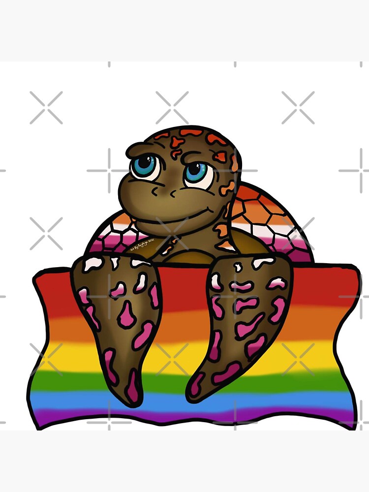 "Pride Turtles - Lesbian." Sticker by Art-By-Anythya | Redbubble