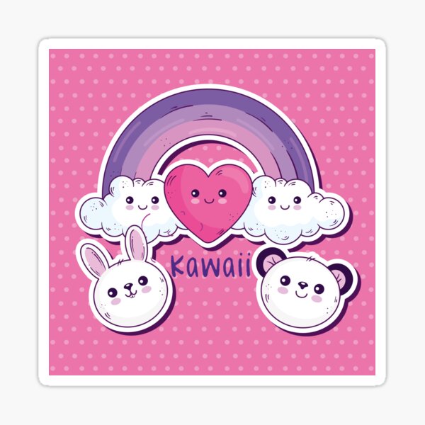 "Kawaii Rainbow" Sticker by sofiatheof | Redbubble
