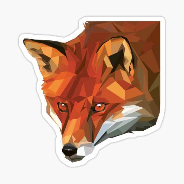 "Fox polygon - animal polygons - polygon animals" Sticker for Sale by ...