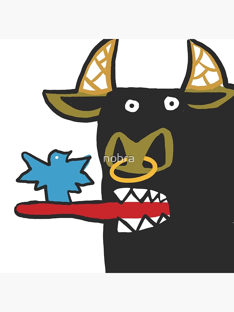 "Funny Bull with bird" Poster for Sale by nobra | Redbubble