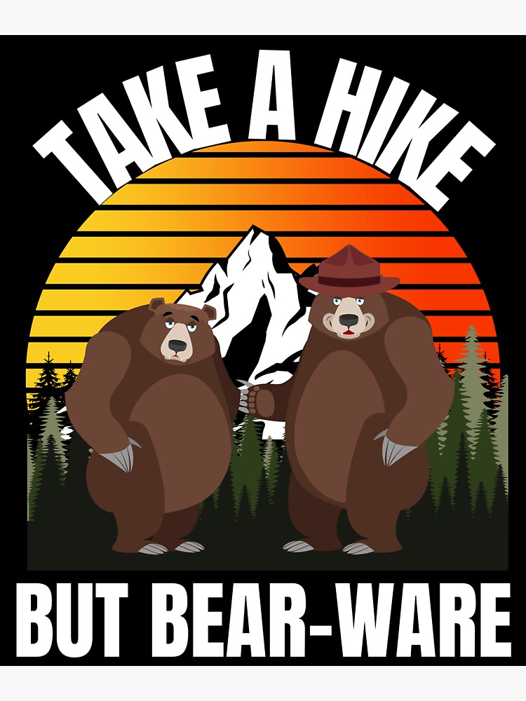"HIKING TEAM, BEAR HIKING TEAM, BEAR-WARE, HIKING BEAR MEME, " Sticker ...