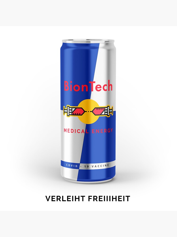 "Biontech Energy Drink - Verleiht Freiiiheit" Sticker by Olliv4nder ...
