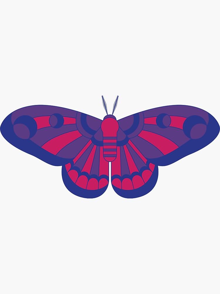 "Bisexual Pride Moth" Sticker for Sale by zanecweber | Redbubble
